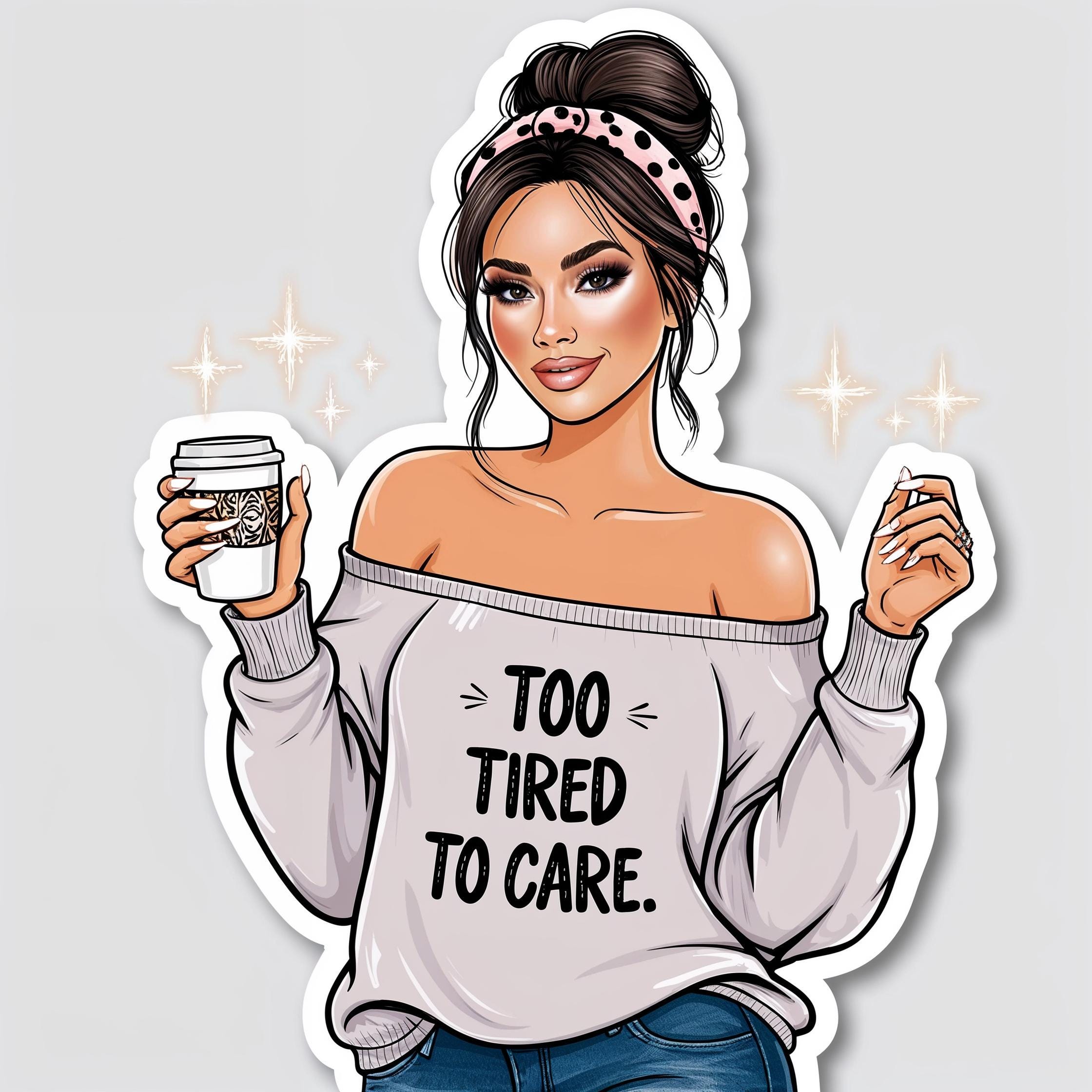 Sassy Girl Clipart Stickers: Fashion Quotes PNG Bundle (digital ...