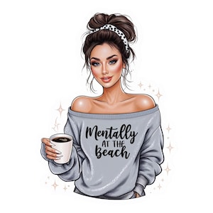 Sassy Girl Clipart Stickers: Fashion Quotes PNG Bundle (digital ...