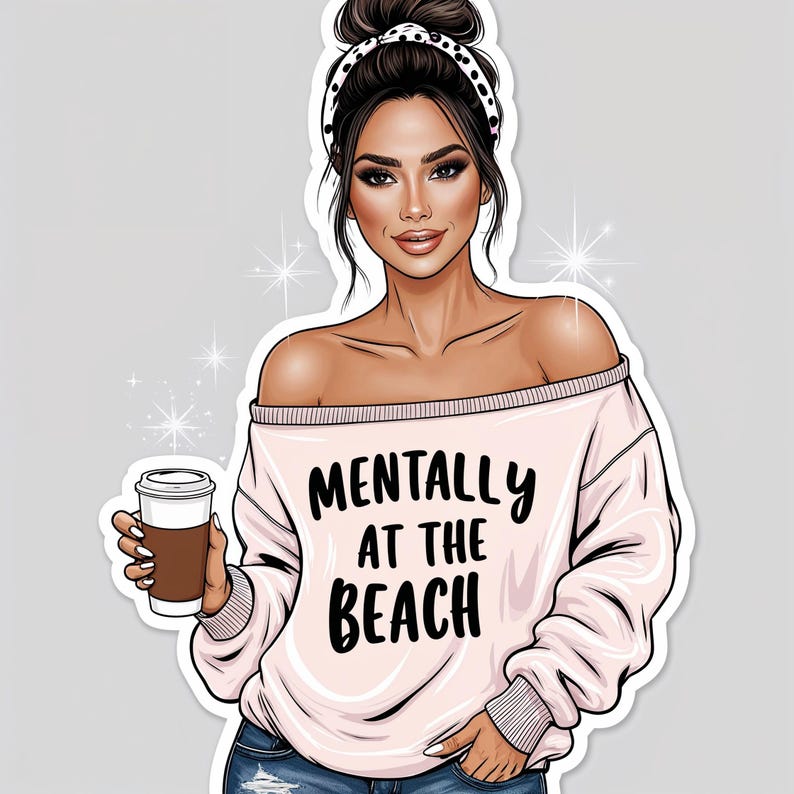 Sassy Girl Clipart Stickers: Fashion Quotes PNG Bundle (digital ...