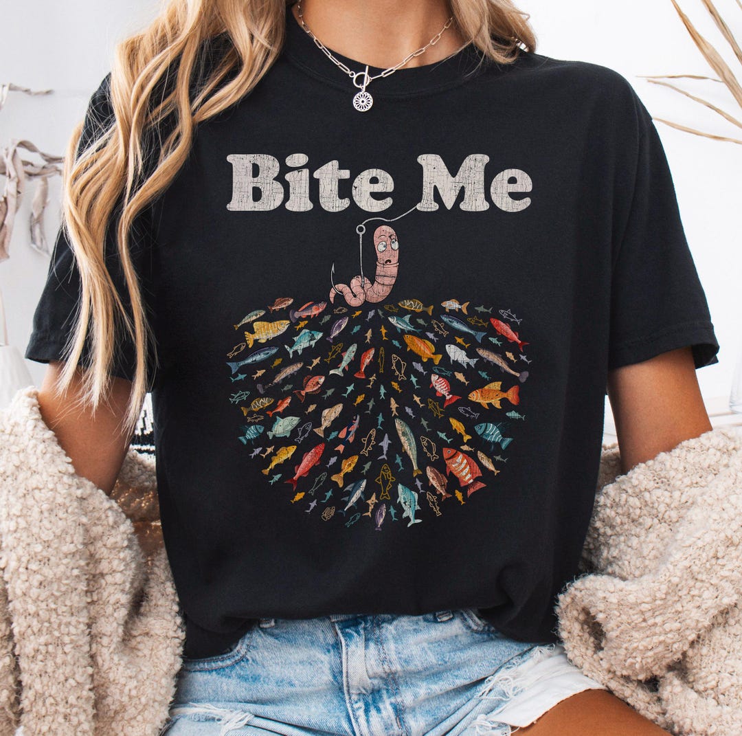 Bite Me Png, Funny Fishing Png, Worm and Fish Design Png, Humor Png ...