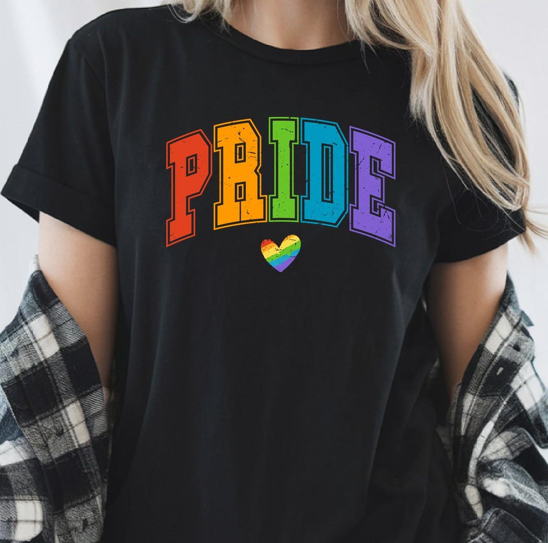 Pride Rainbow Letters Heart PNG, Colorful LGBTQ Shirt, Pride Parade Tee ...