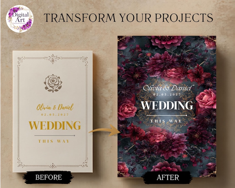 Gothic Digital Papers | Dark Romance PNG | Moody Floral Pattern | Dark ...