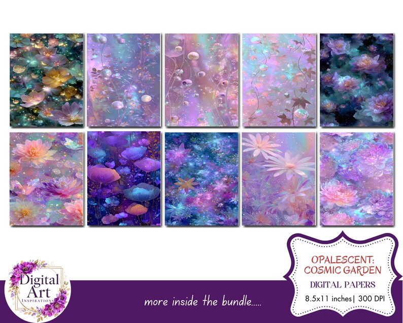 Opalescent Cosmic Garden Wallpapers • Pastel Floral Galaxy Aesthetic ...