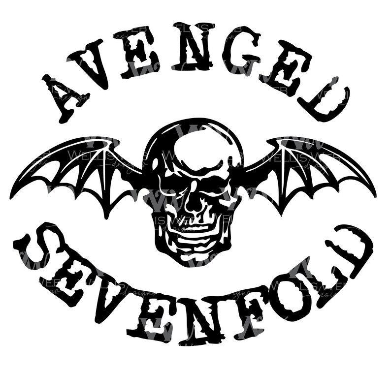 Avenged Sevenfold T-shirt Design: Skull Bat Wings PNG SVG (digital ...