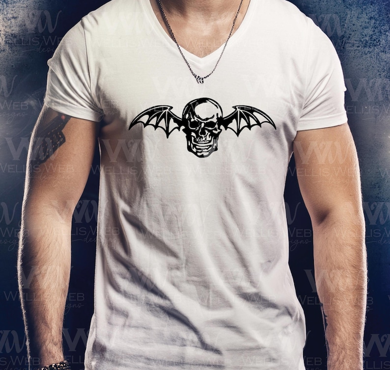 Avenged Sevenfold Skull Wings Design: Metal Band PNG SVG (digital ...