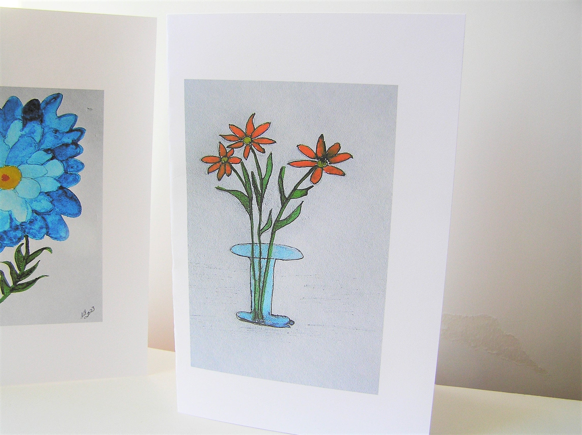 The Thinker, Blank Card Write Your Own Msg. Orange Flower Friendship ...