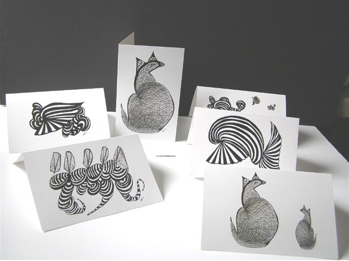 Shells, Random Shells, Black and White Card, Abstract Beach Shells ...