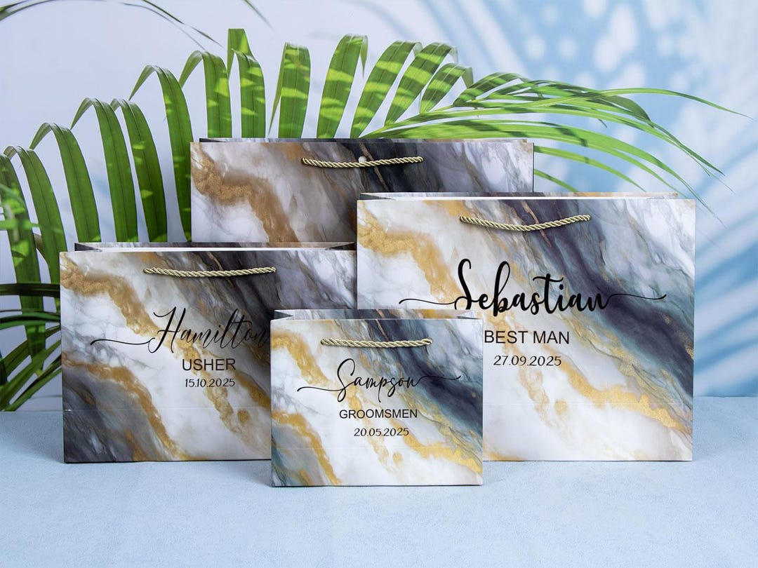 Personalised Groomsmen Gift Bag, Best Man Gift Bag, Personalised Bottle ...