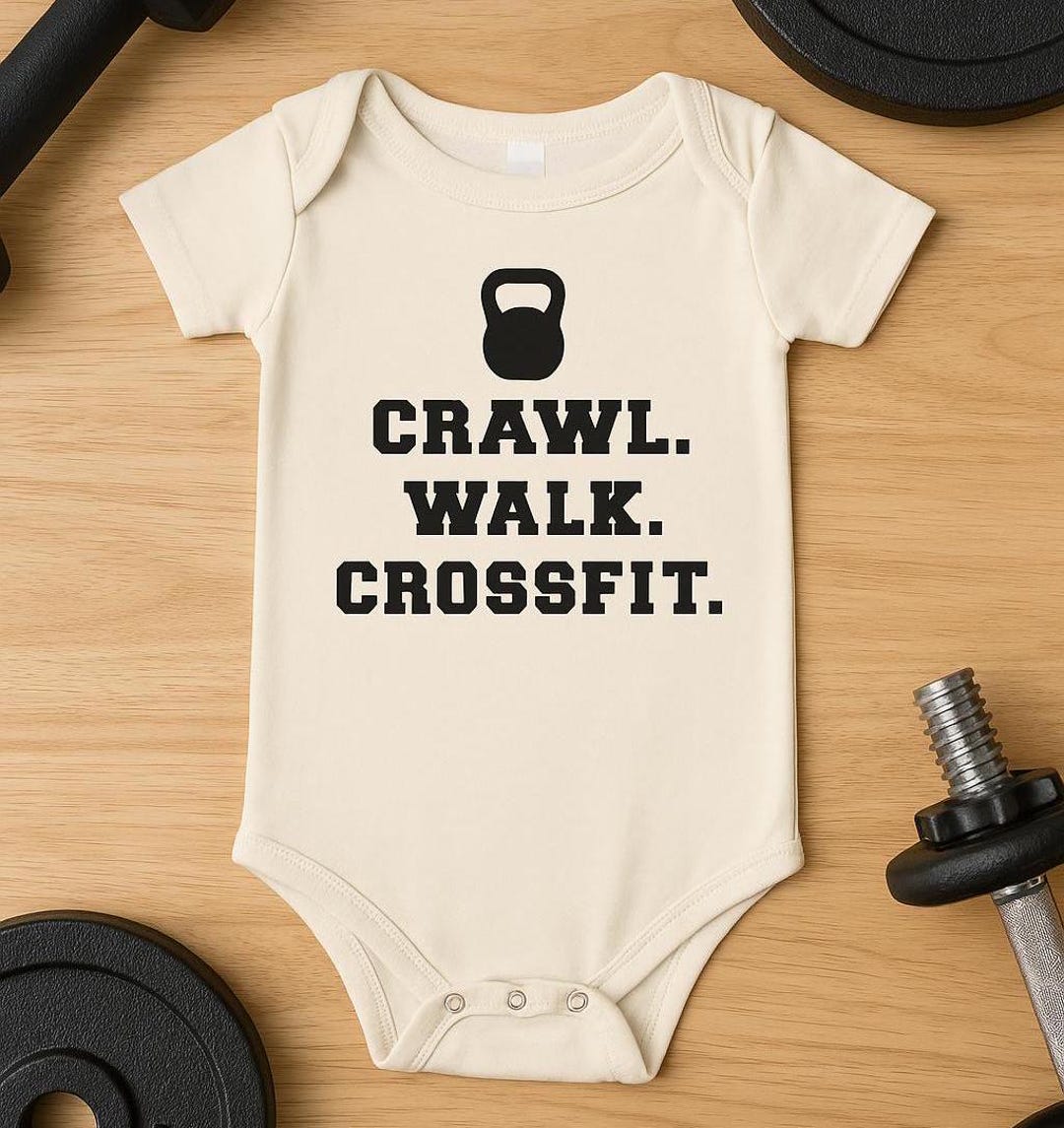 Crawl Walk Crossfit Onesie for Active Babies, Baby Shower Gift, Fitness ...