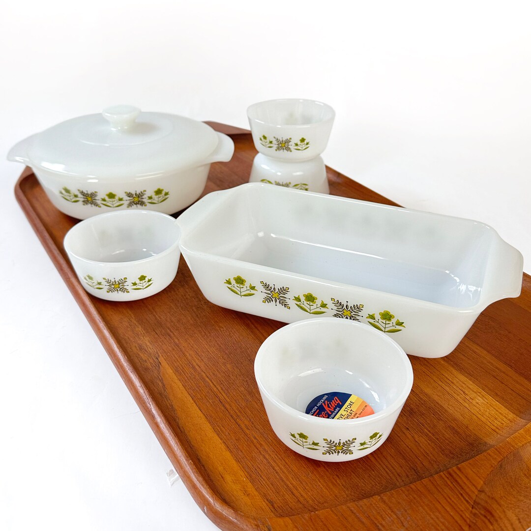 Vintage Fire King Ovenware Meadow Green 7 Piece Set - Etsy