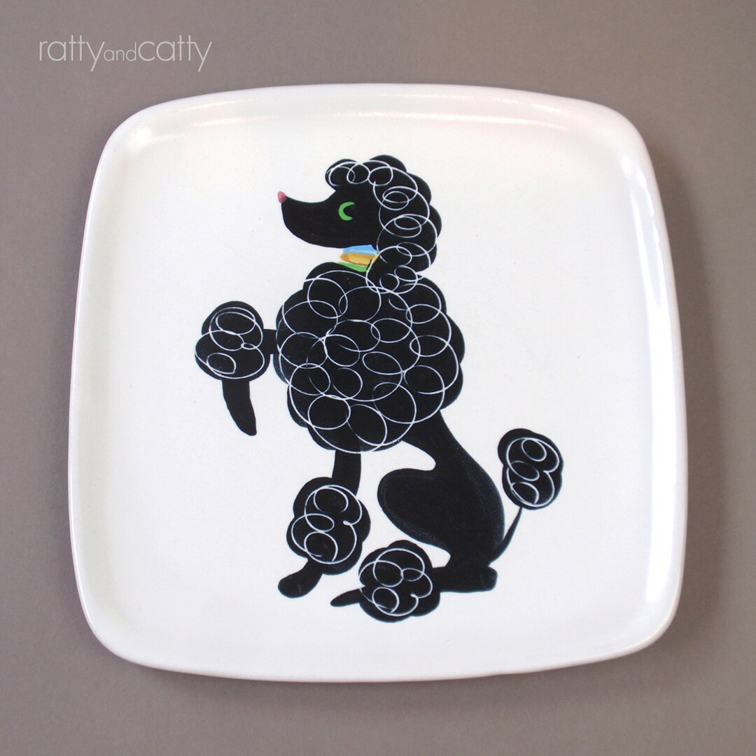 Vintage Glidden Black Poodle Dinner Plate - Etsy