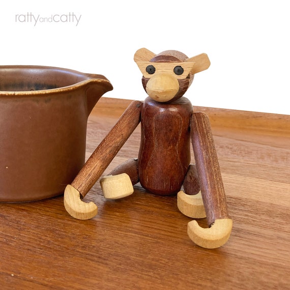 Mid-century Modern Wooden Teak Monkey - Etsy