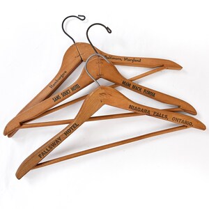 Vintage Wooden Hangers Set of 3 - Etsy
