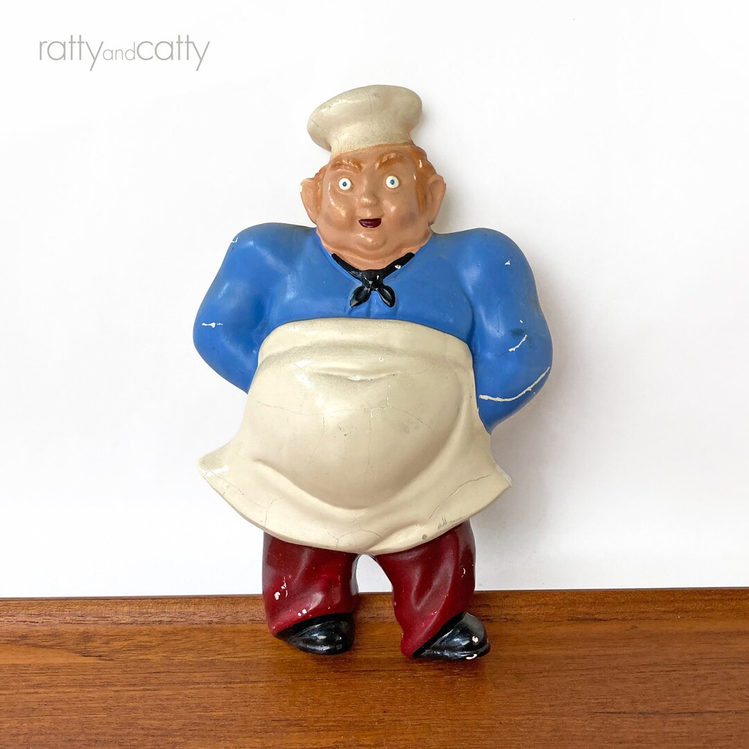 Vintage Chalkware Chef Baker Cook - Etsy