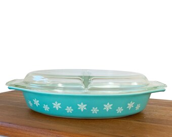 Snowflake Blue Garland Vintage Pyrex Round Casserole Set of 6 - Etsy