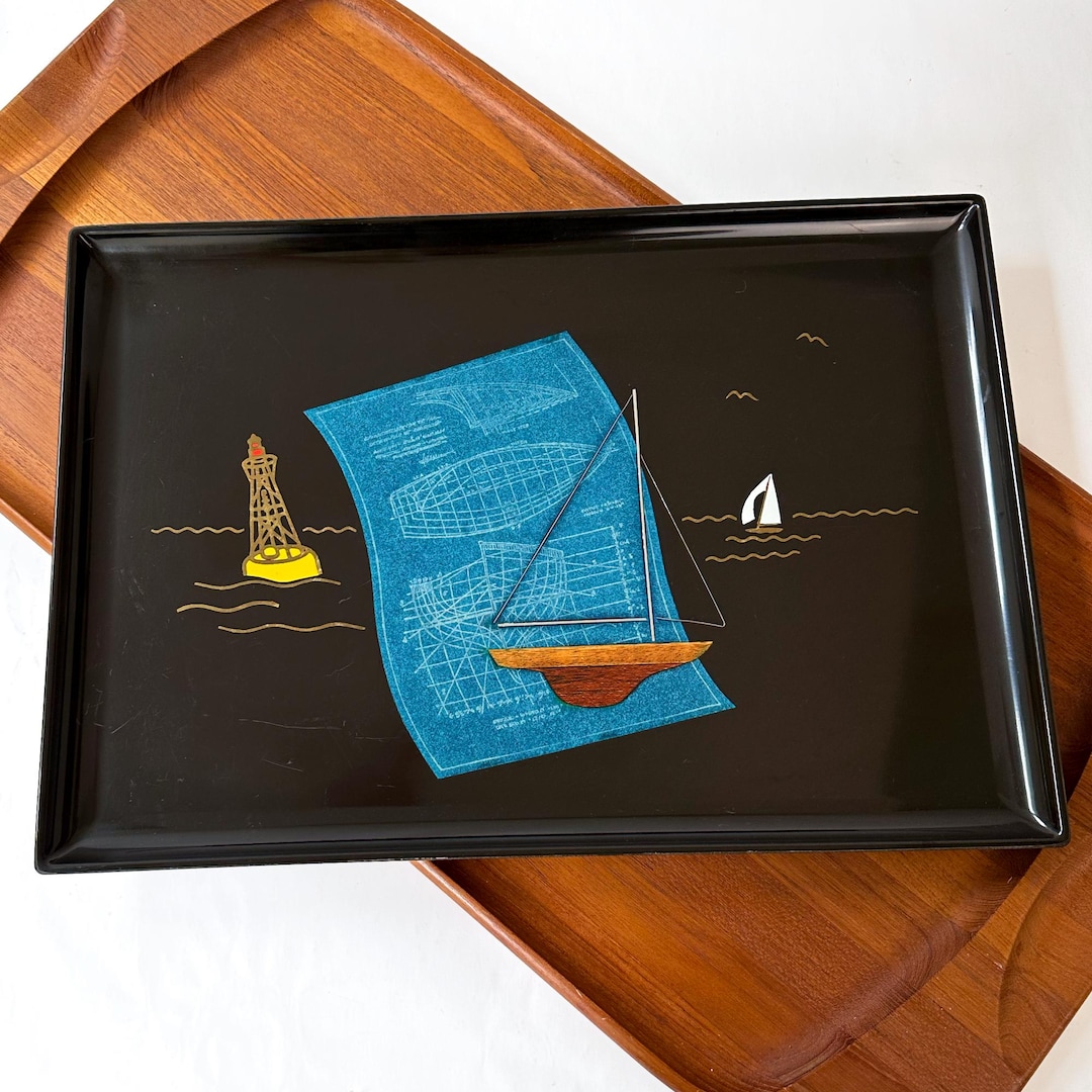 Vintage Couroc Tray Vintage Wine Bottle Design - Etsy