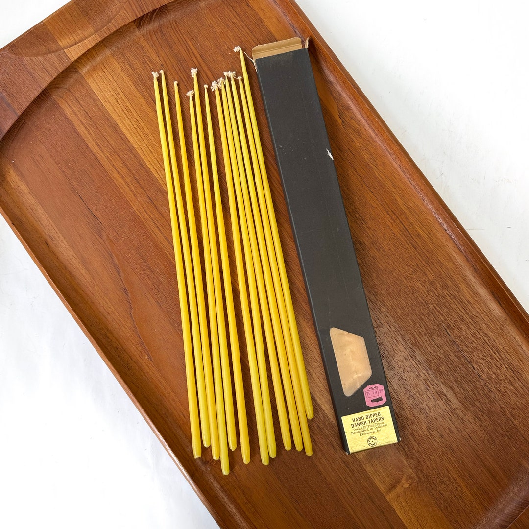 Vintage Viking Craft Yellow Slim/tiny Taper Candles 12 in Original Box ...