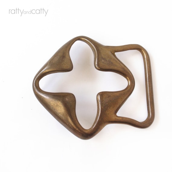 Vintage Solid Brass Belt Buckle Cross Design | Etsy