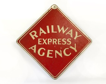 Original Railway Express Agency Sign, Antique Masonite Sign, Wall ...
