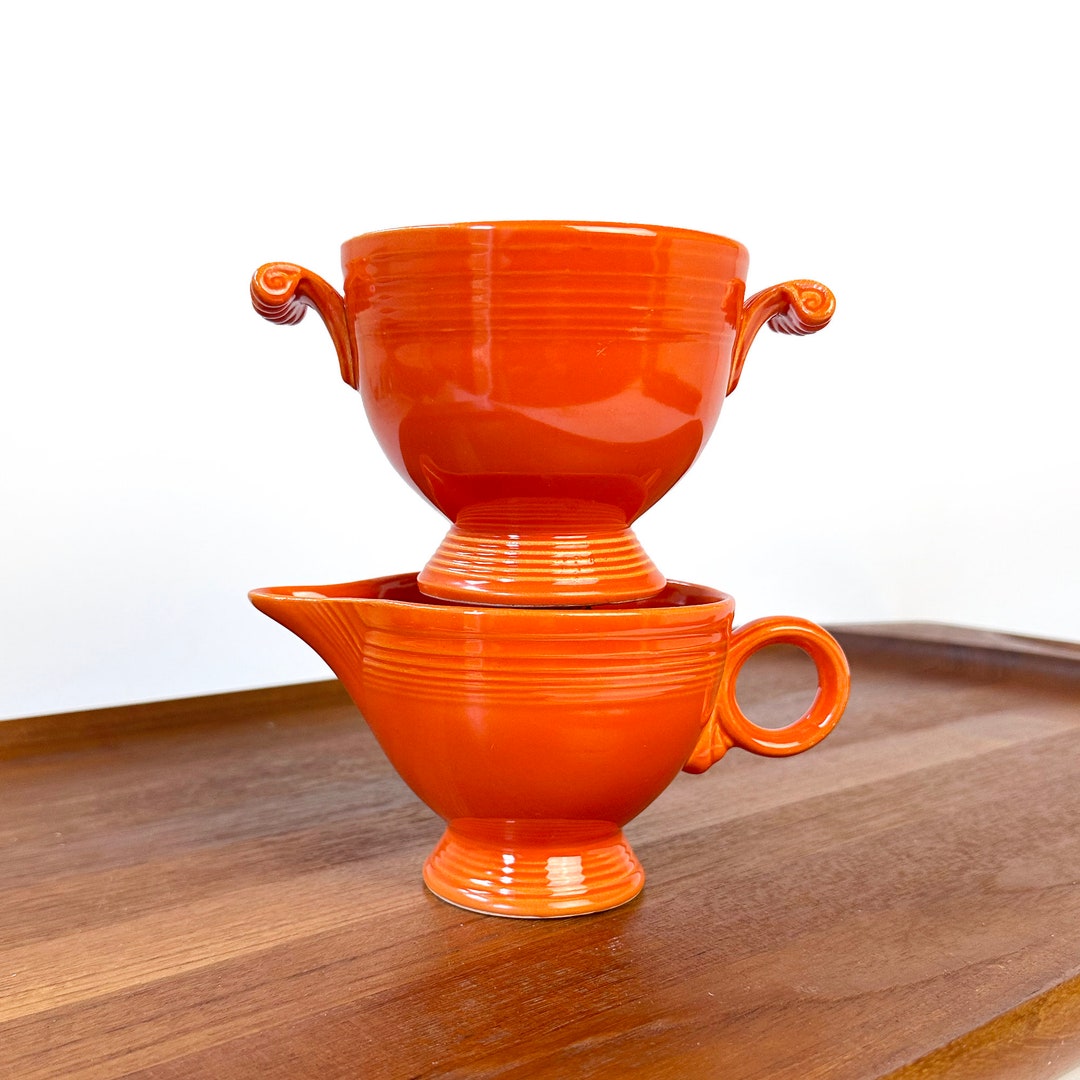 Vintage Fiesta Creamer and Sugar Bowl - Etsy