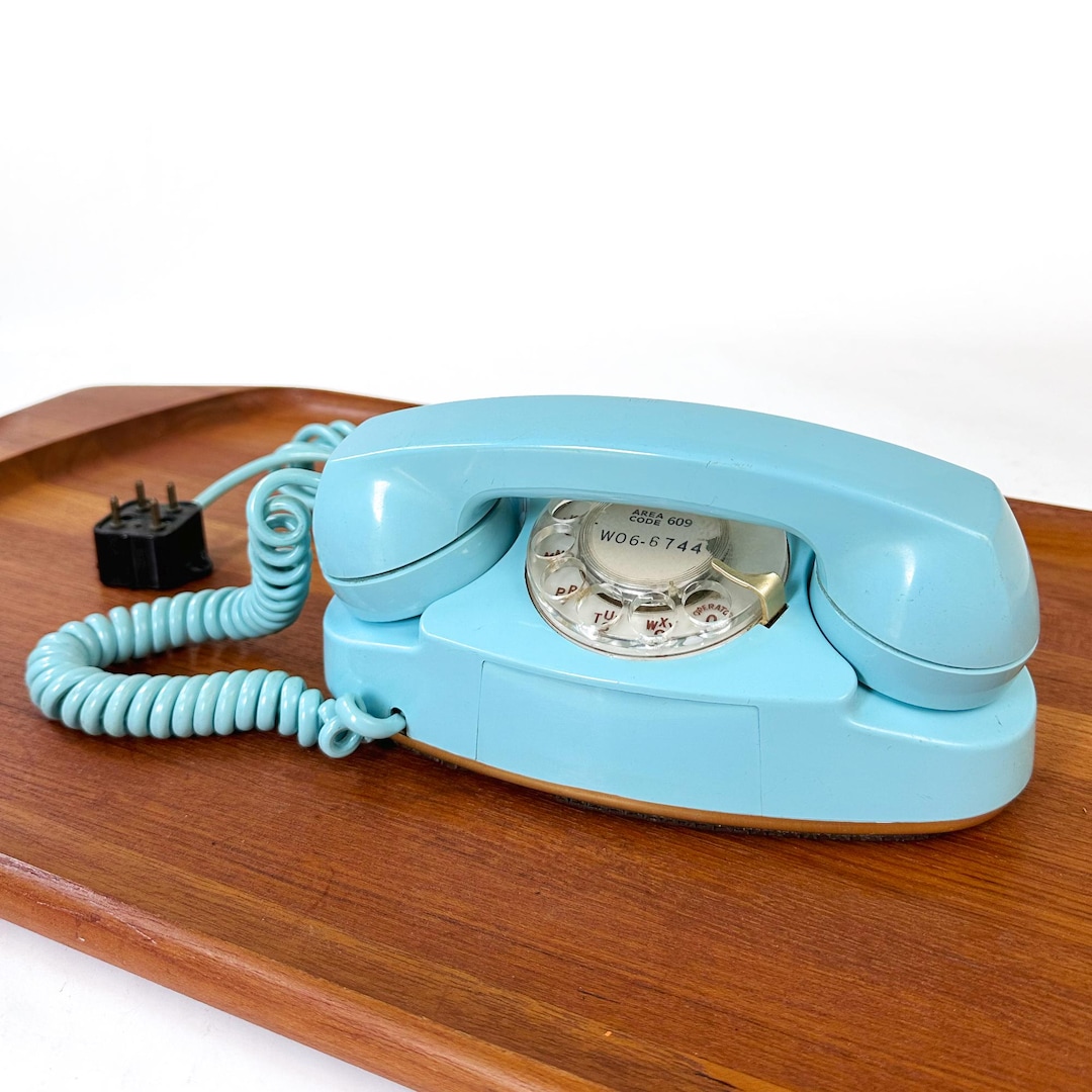 Vintage Blue Turquoise Rotary Telephone - Etsy