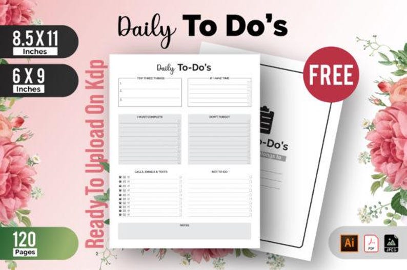 Pink - Red Daily to Do List Planner - Etsy