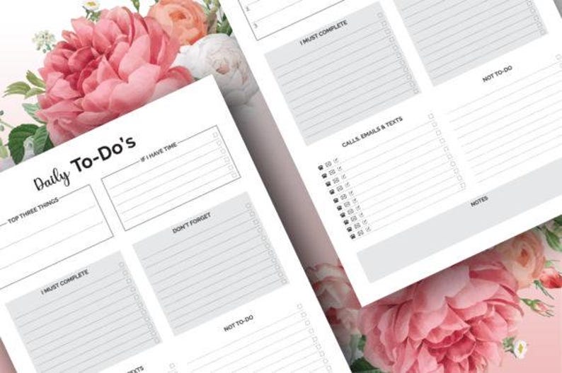 Pink - Red Daily to Do List Planner - Etsy
