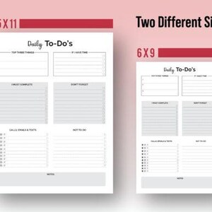 Pink - Red Daily to Do List Planner - Etsy