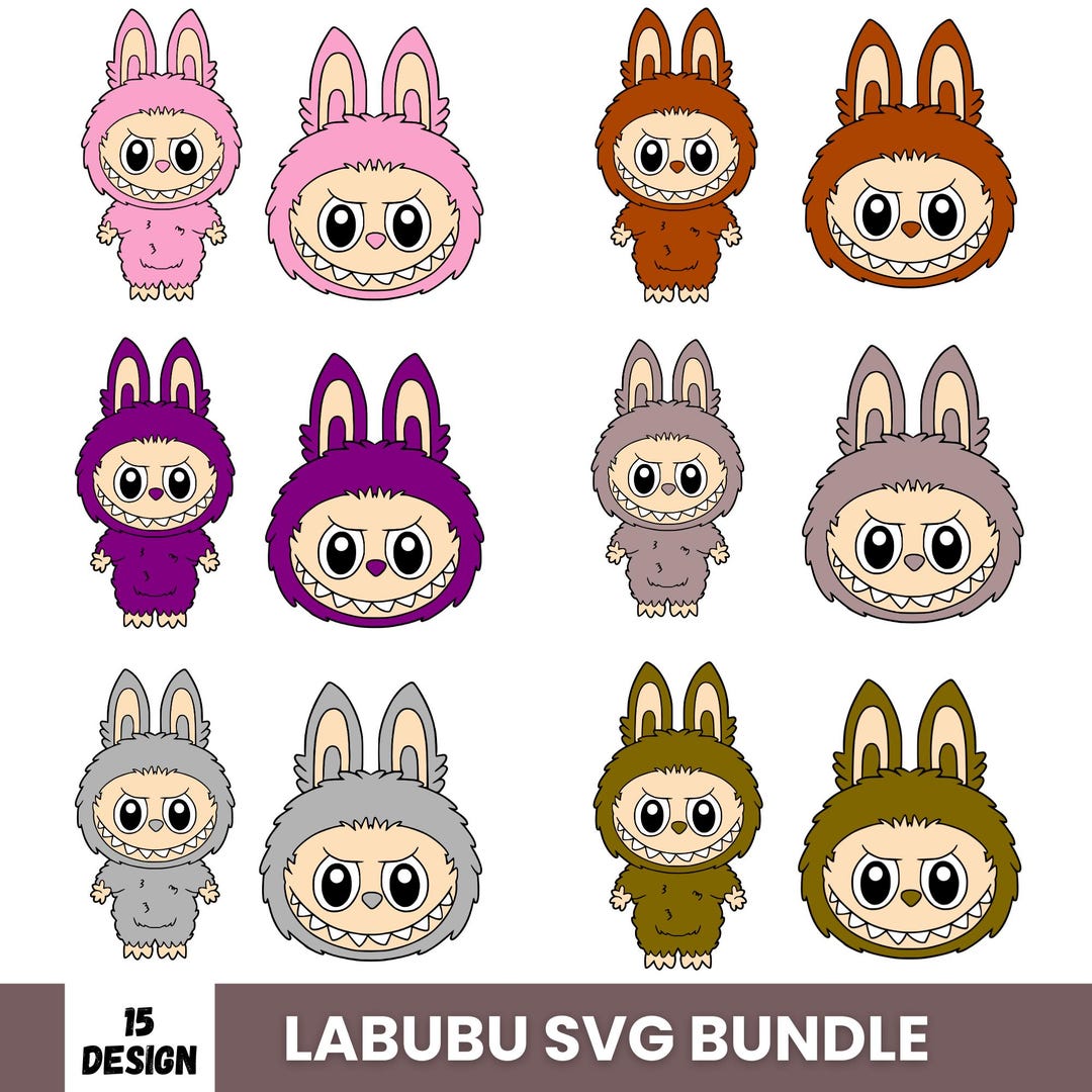 Labubu Character SVG PNG Bundle: T-shirt Design, Cricut & Silhouette ...