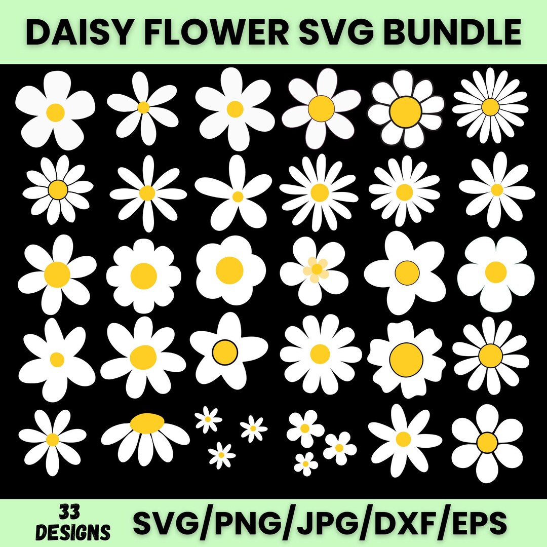 Daisy Flower Svg Bundle, Daisy Flower Png, Daisy Clipart, Daisy Flower ...
