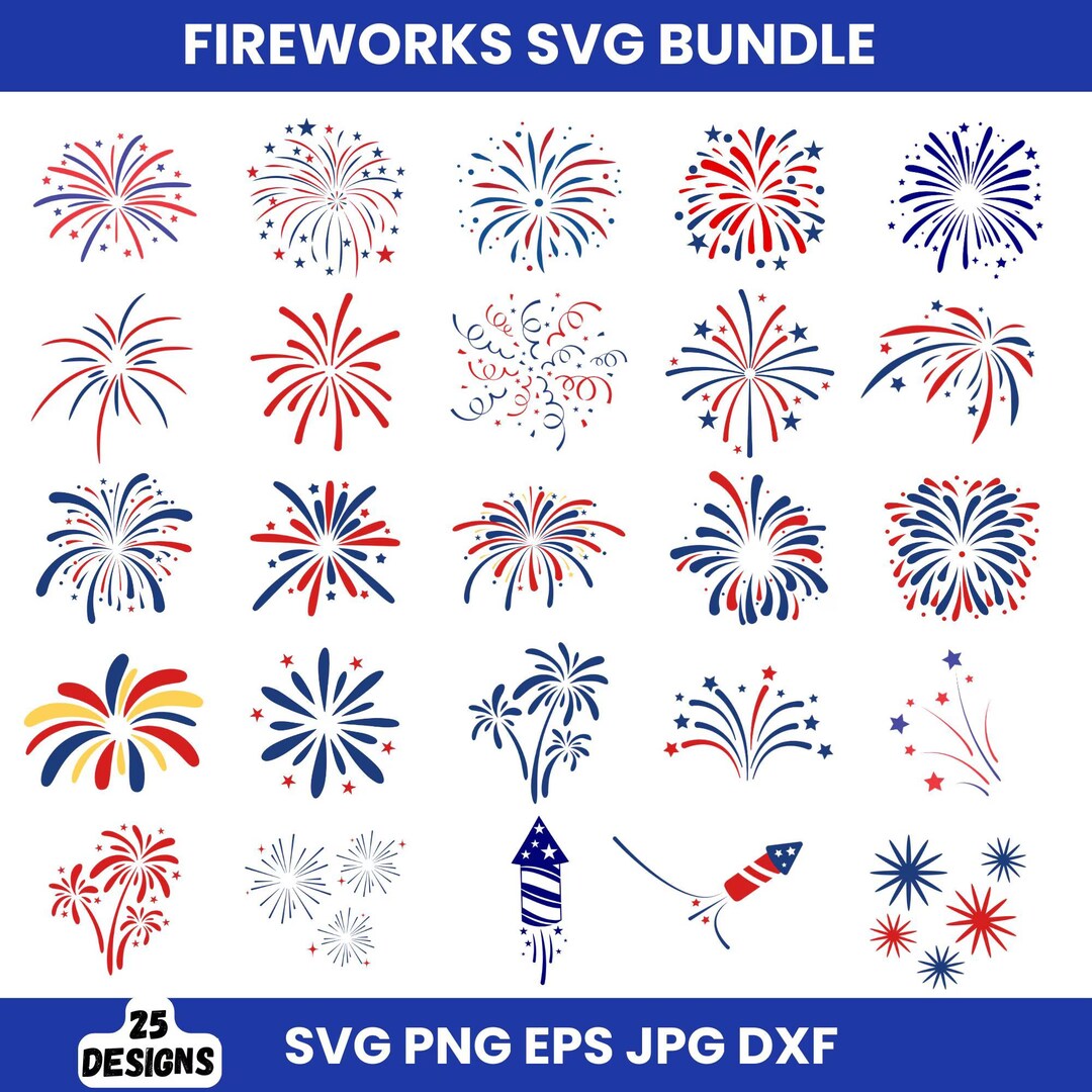 Fireworks Svg Bundle, Firecracker Svg, 4th of July Fireworks Svg ...