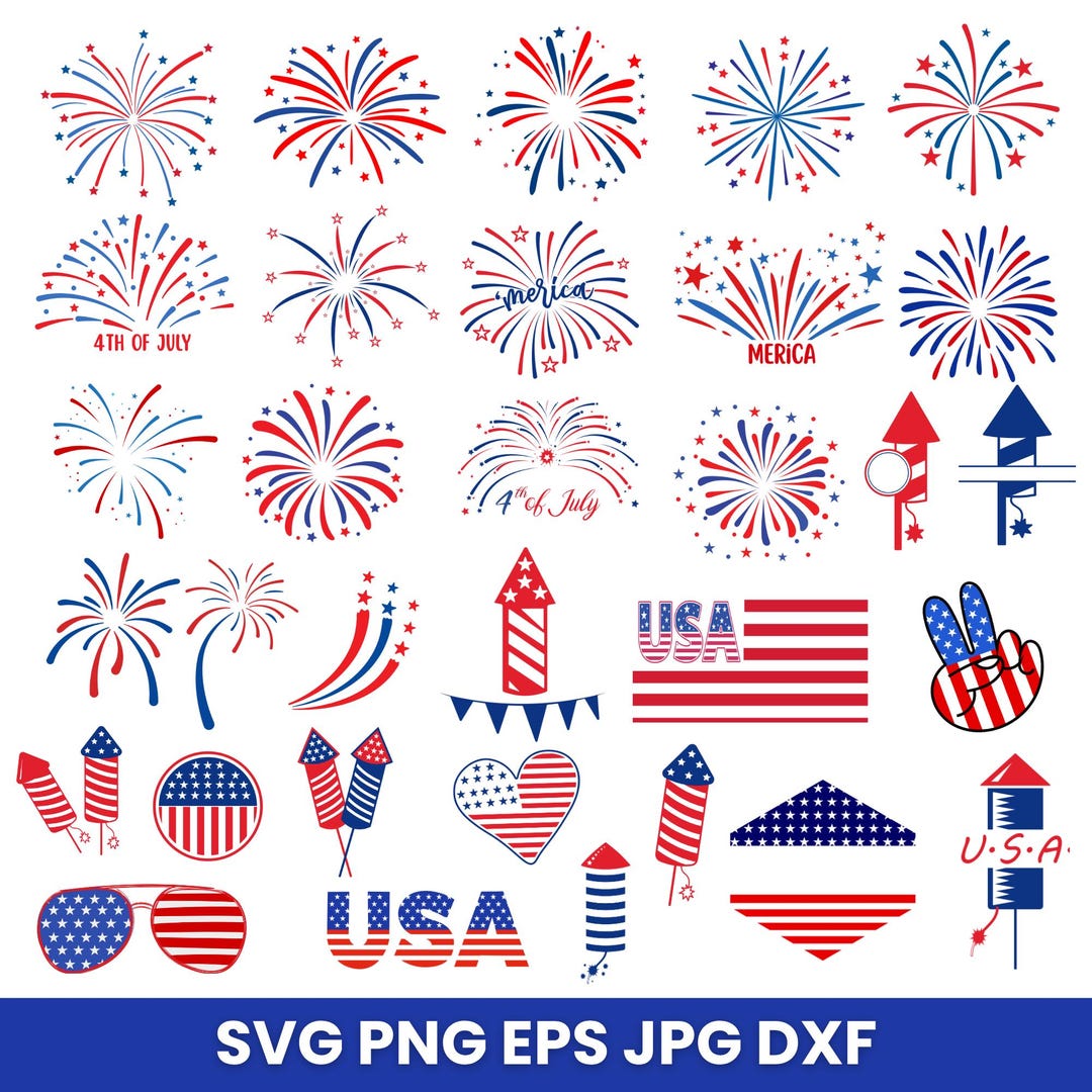 Fireworks Svg Bundle, Firecracker Svg, 4th of July Fireworks Svg ...
