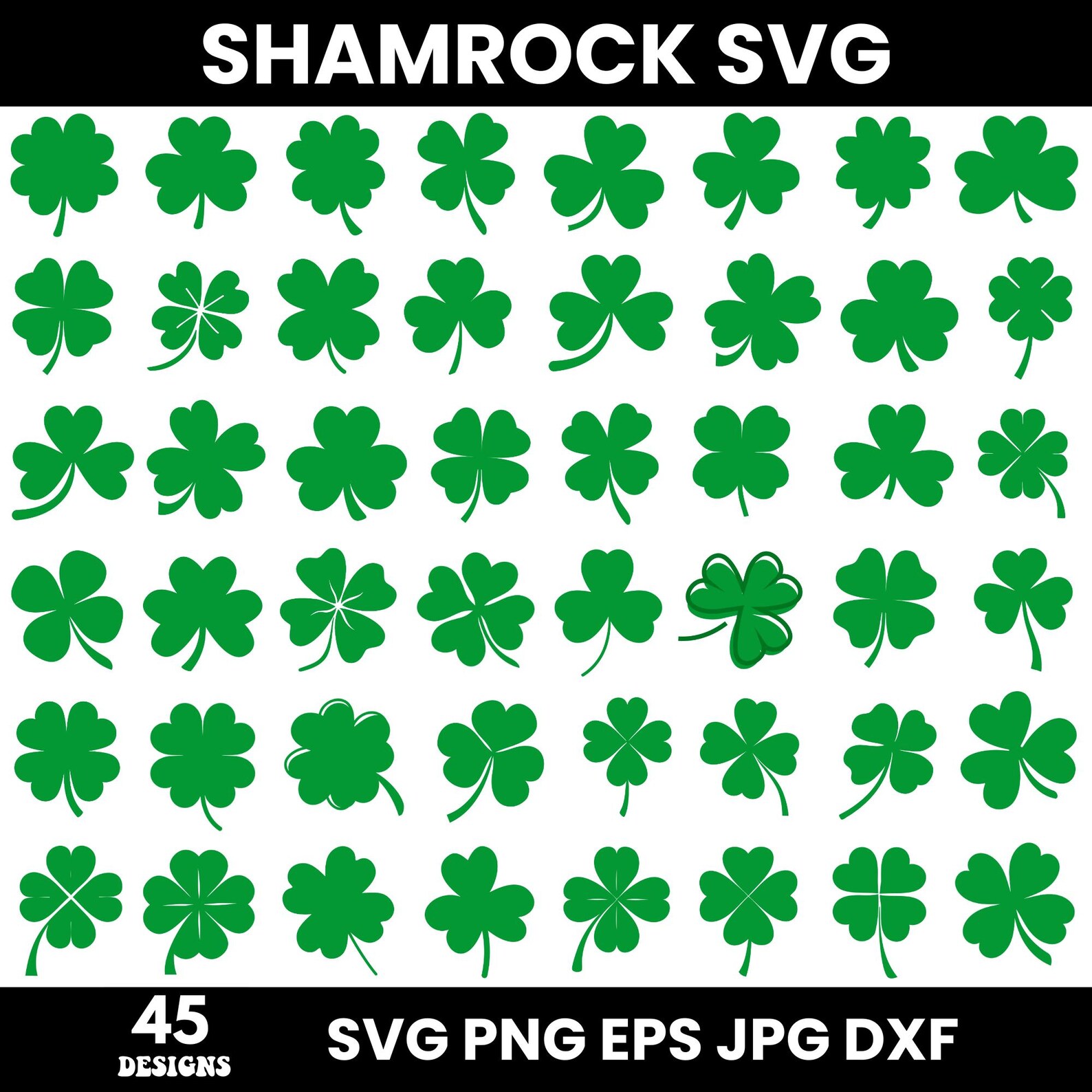 Clover SVG PNG Shamrock Design, St. Patrick’s Day Lucky Svg, Clover SVG ...