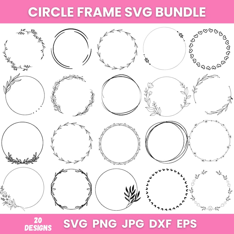 Circle Frame Svg - Etsy