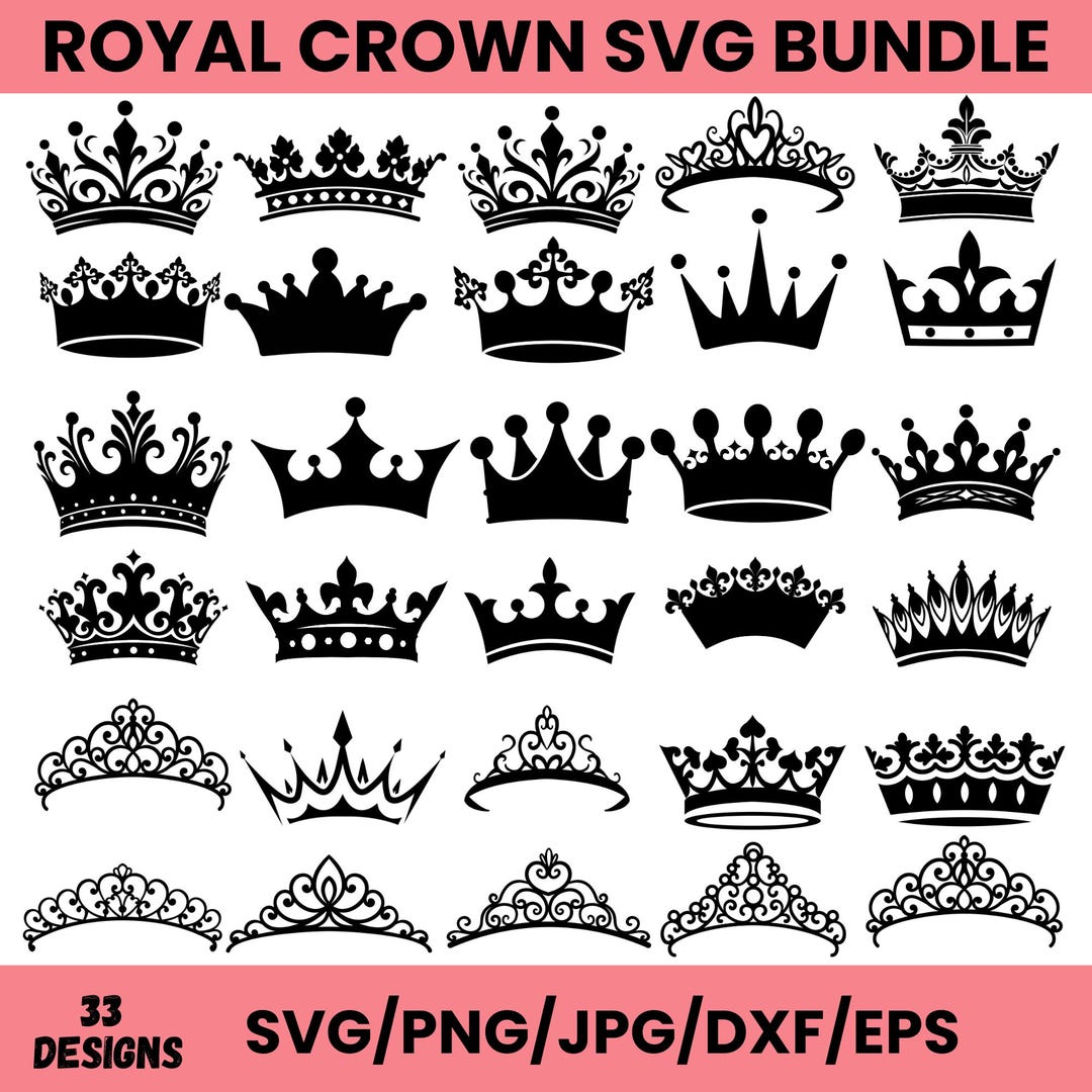 Royal Crown SVG Bundle: King, Queen, Princess (digital Download) - Etsy