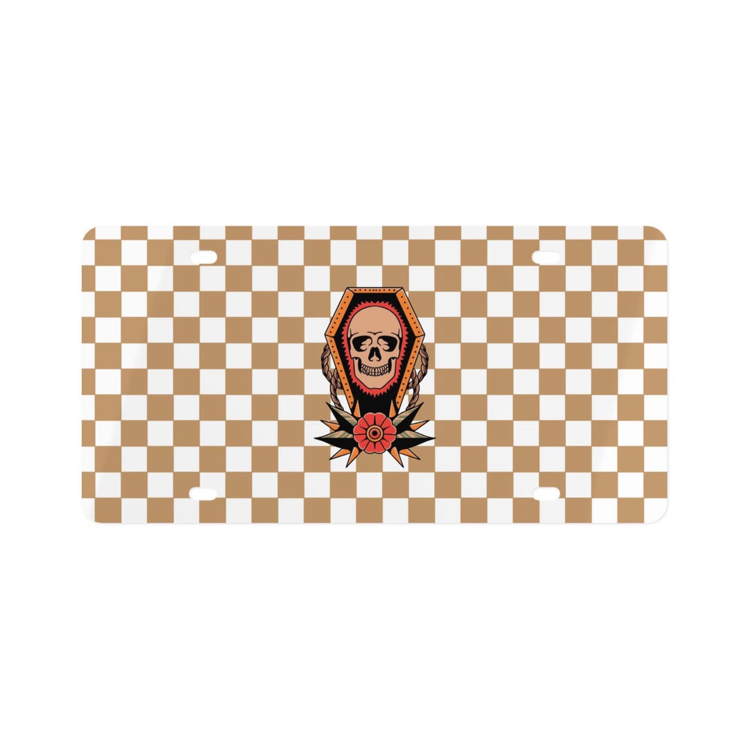 License Plate- Traditional Tattoo Checkers - Etsy