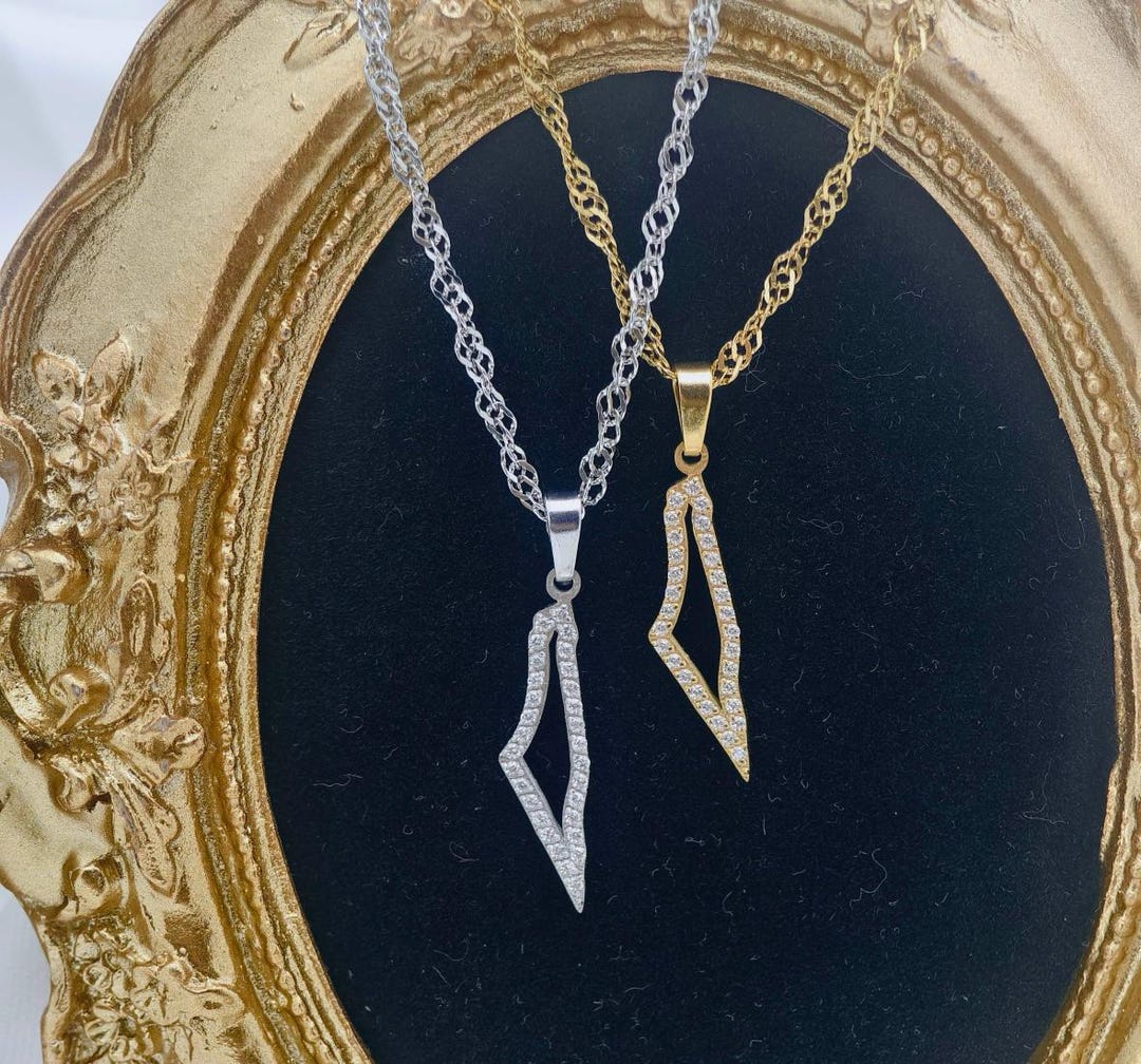 Palestine Map Outline Zircon Pendant Necklace |18k Gold-plated ...