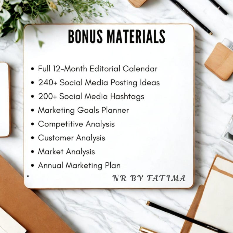 Printable Marketing Plan Template | Social Media Planner | Marketing ...