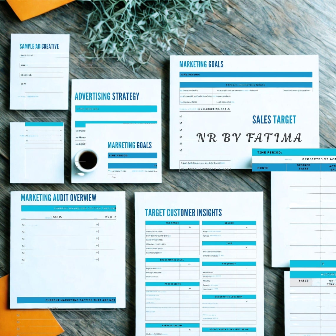 Printable Marketing Plan Template | Social Media Planner | Marketing ...
