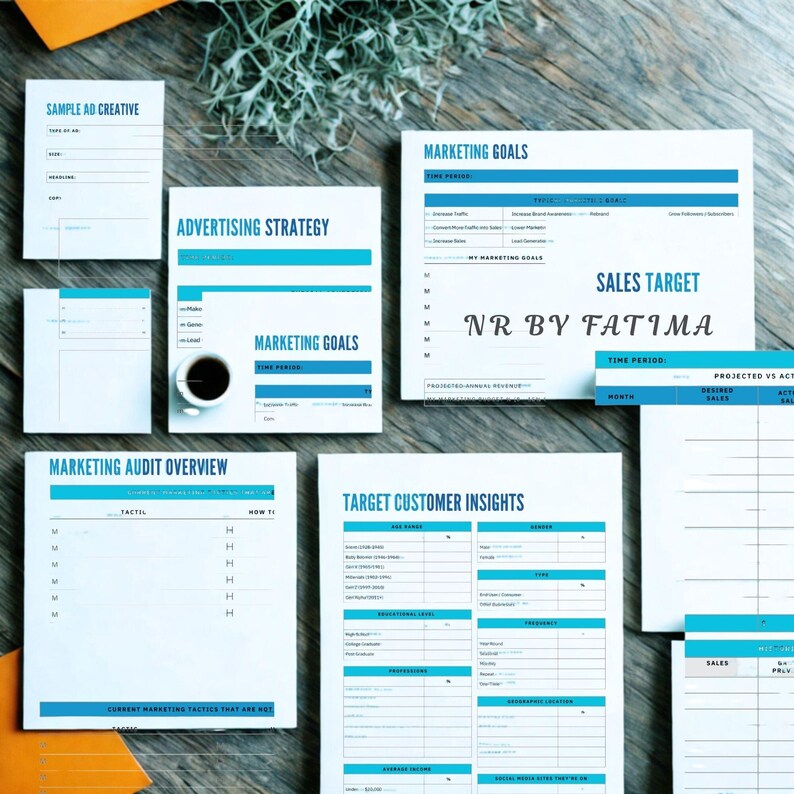 Printable Marketing Plan Template | Social Media Planner | Marketing ...