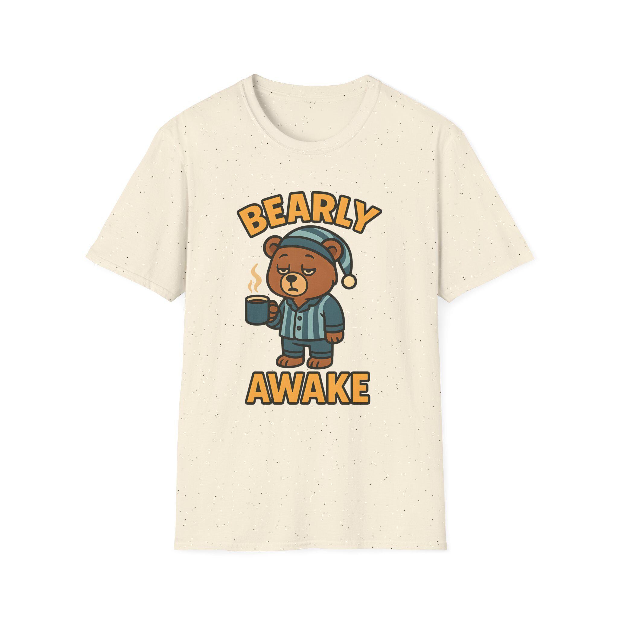 Bearly Awake Funny Teddy Bear Graphic Tee - Coffee Pajama Animal T ...