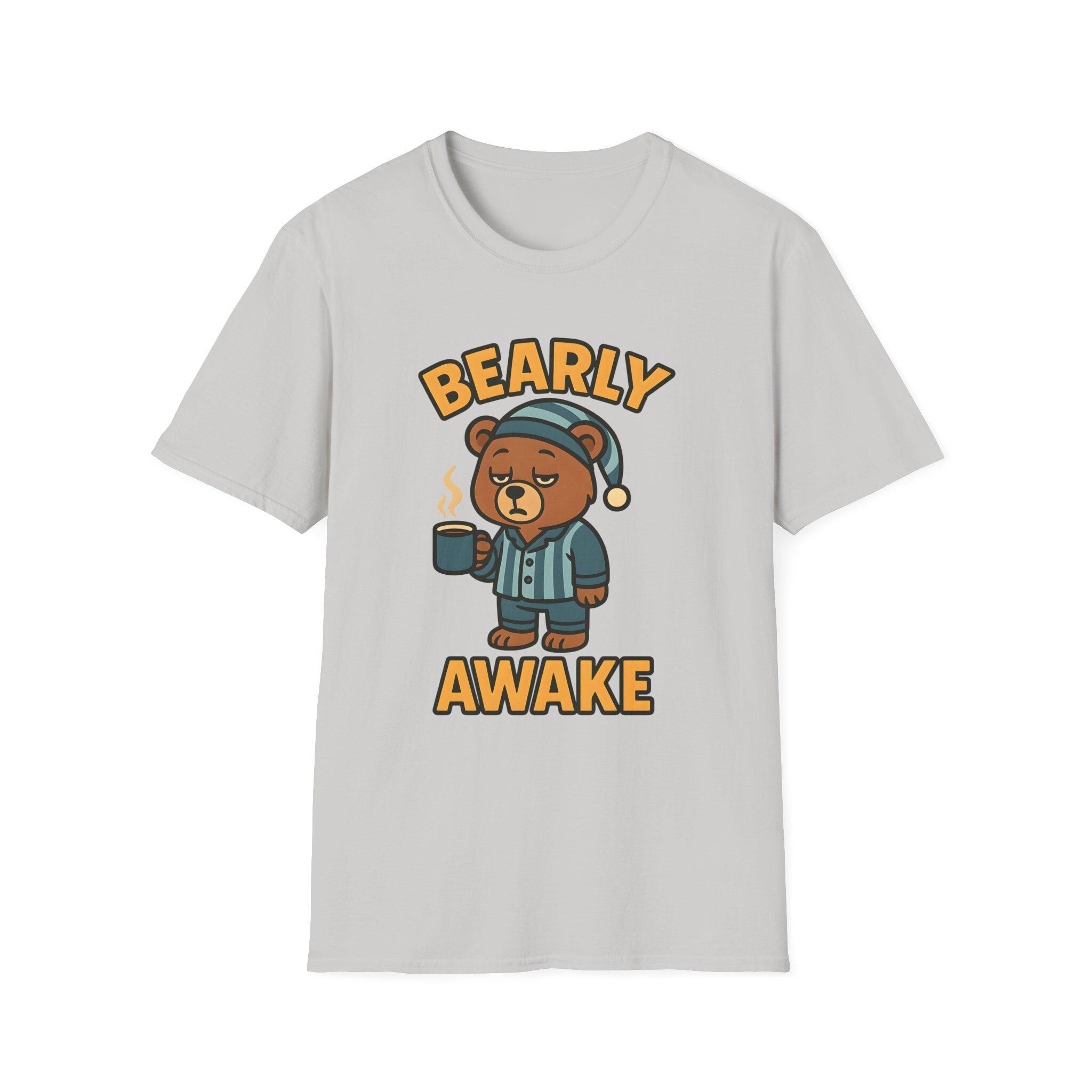 Bearly Awake Funny Teddy Bear Graphic Tee - Coffee Pajama Animal T ...