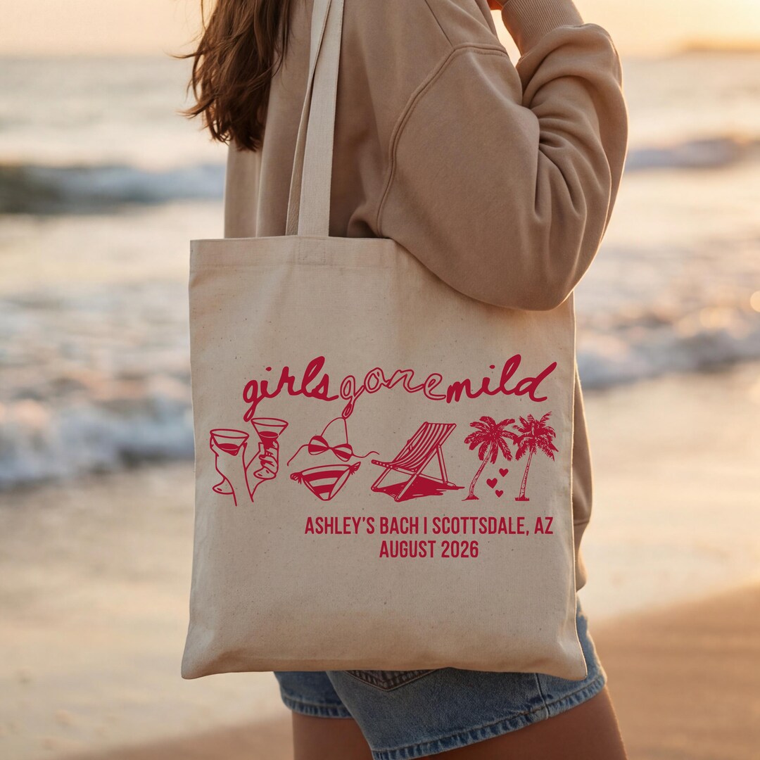 Girls Gone Mild Coastal Bachelorette Tote, Beach Bach Party Bag ...