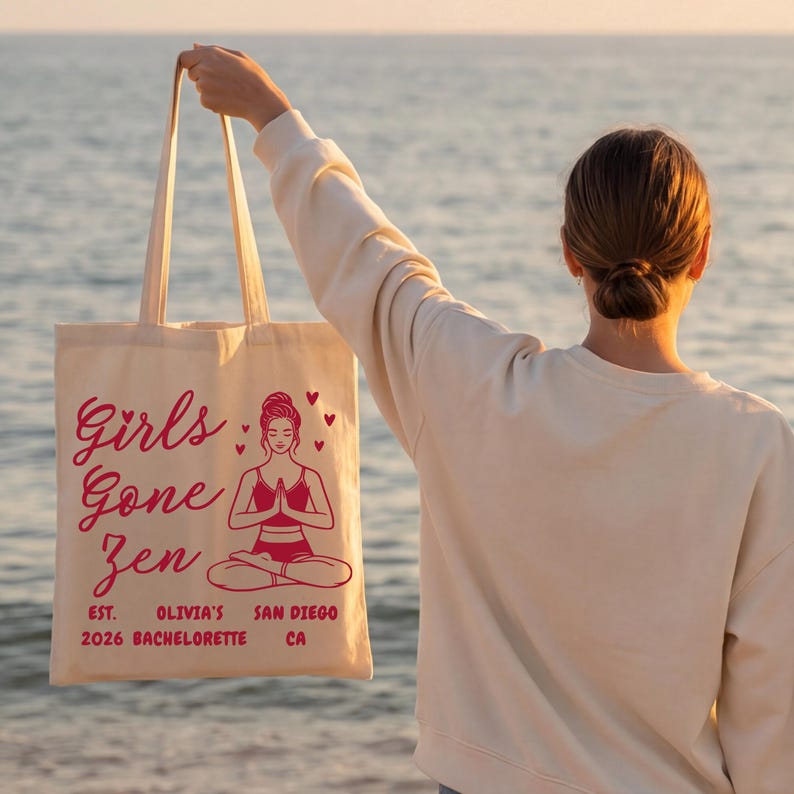 Girls Gone Zen Bachelorette Tote Bag, Spa Wellness Retreat Girls Trip ...