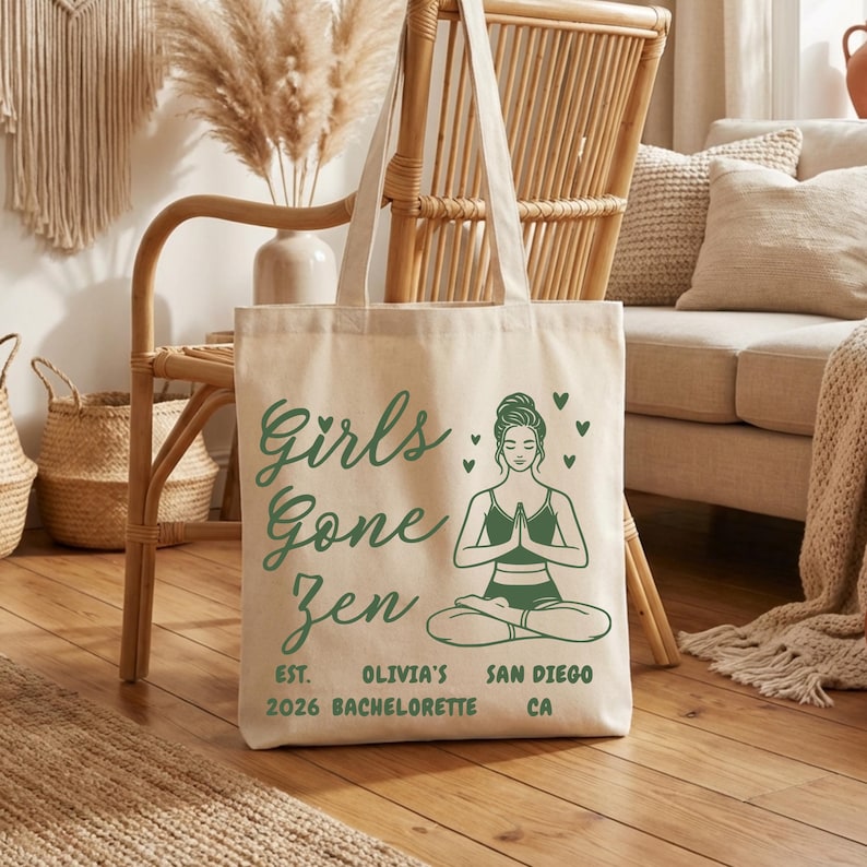 Girls Gone Zen Bachelorette Tote Bag, Spa Wellness Retreat Girls Trip ...