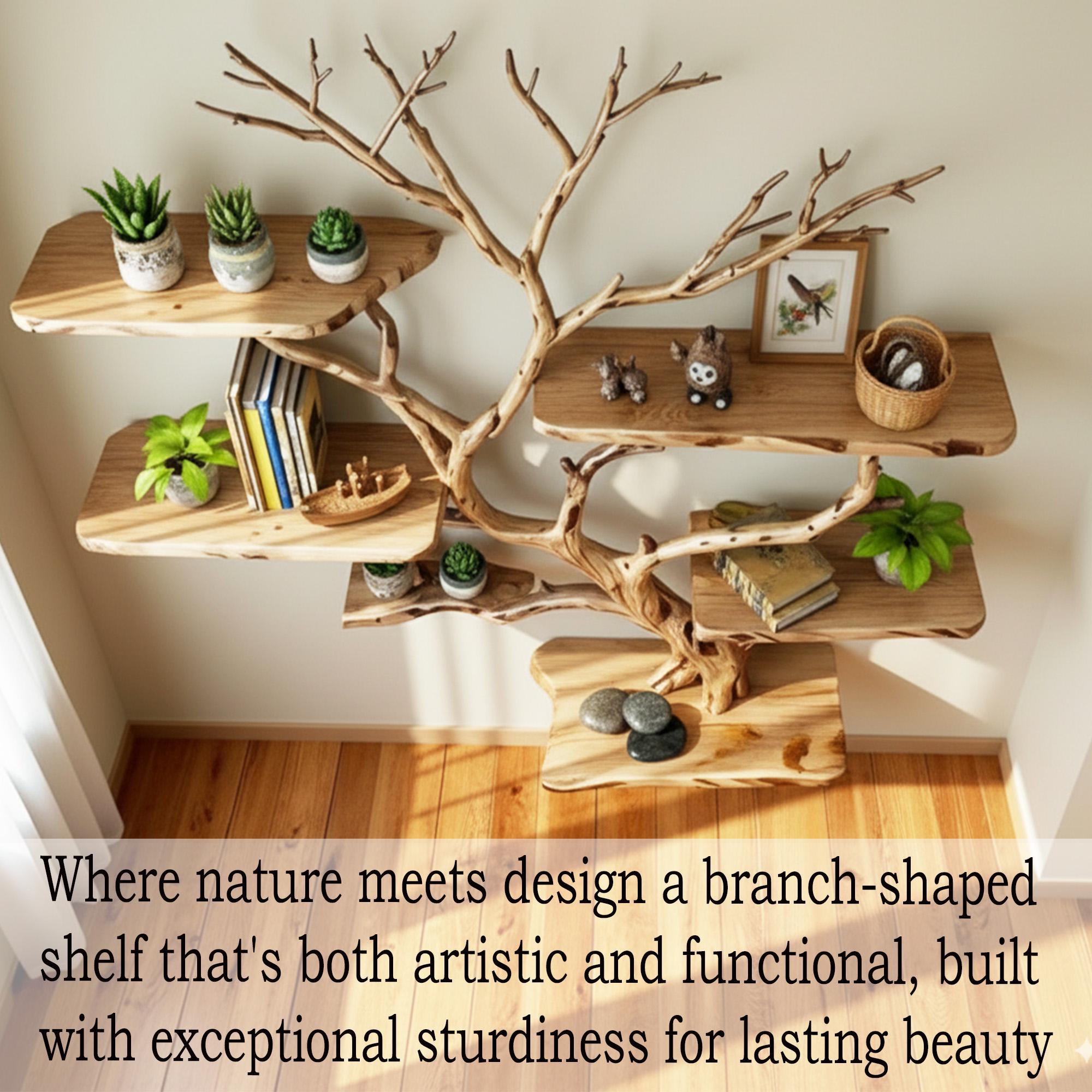 Floating Bookshelf Tree Branch Book Shelf Wall Mounted Shelf Hand ...