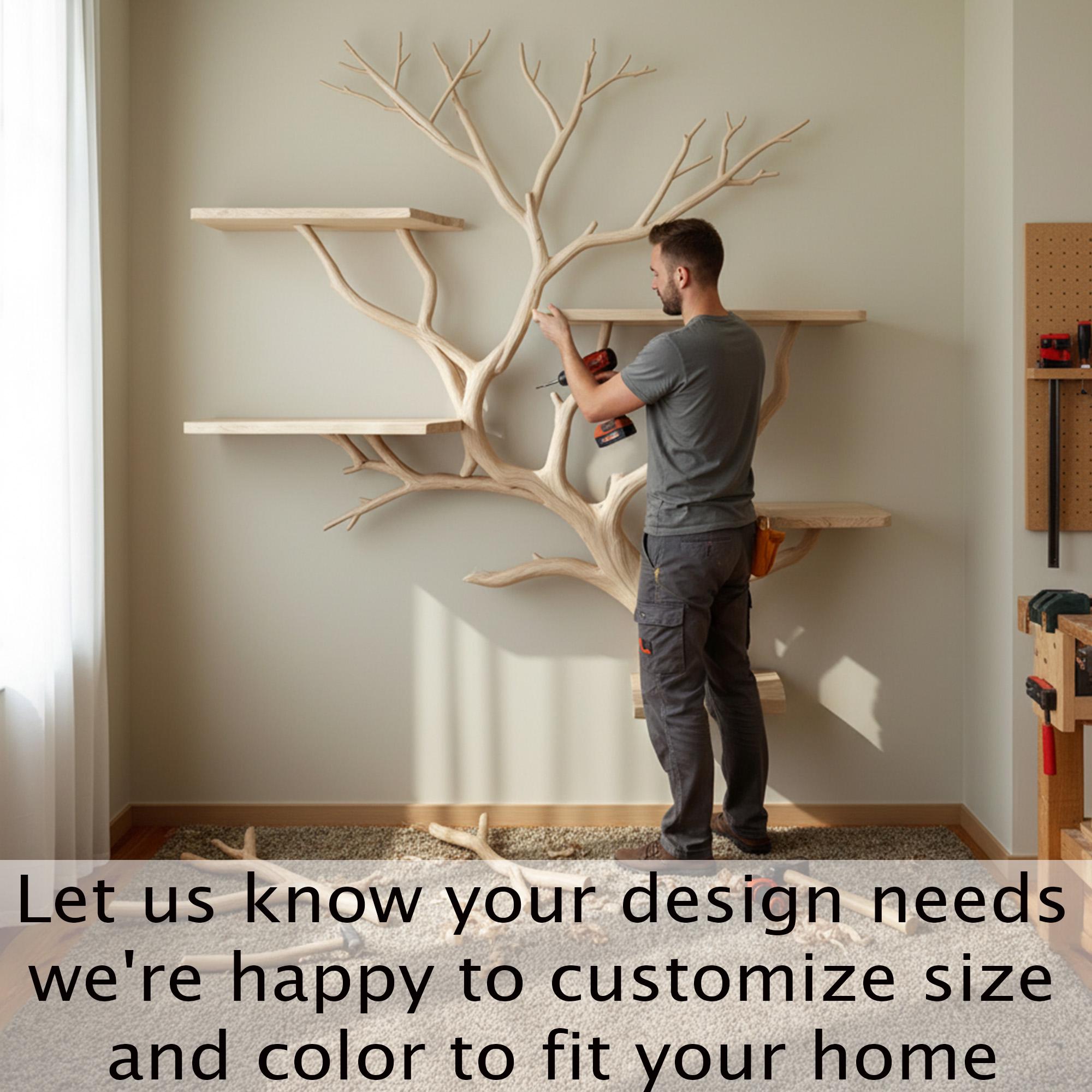 Floating Bookshelf Tree Branch Book Shelf Wall Mounted Shelf Hand ...
