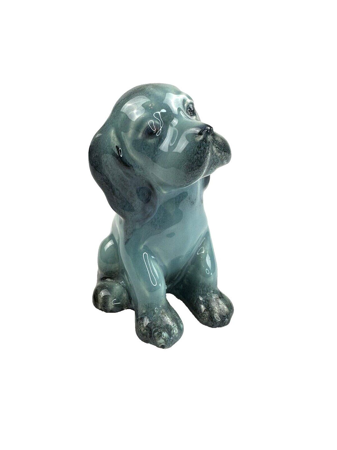 Vintage Beswick lollopy Dog Blue Seated Puppy Figurine Made in England ...