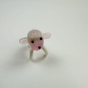 Vintage Miniature Pink Glass Sheep Art Glass Figurine Handmade - Etsy