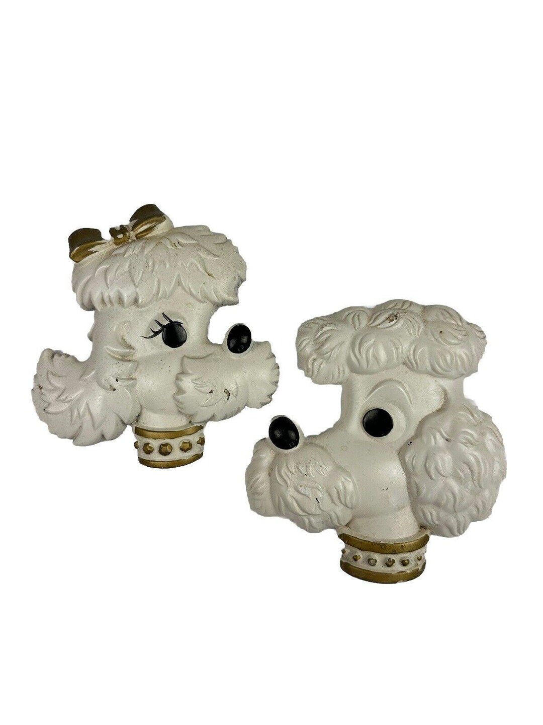 Vintage Pair Poodle Dog Chalkware Wall Decor Boy and Girl Some Chips - Etsy